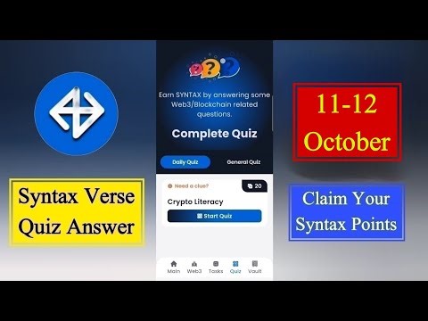 Syntax Verse quiz answers today | 11 October Syntax Verse quiz answer | Syntax Verse quiz today