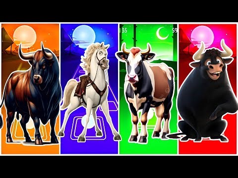 Funny Bull 🐂🆚 Funny Horse🐴🆚 Funny Cow🐄🆚 Funny Ferdinand🐂🆚 Tiles Hop EDM Rush