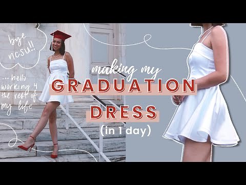 Making my Graduation Dress in ONE DAY! // DIY White Satin Circle Skirt Mini Dress // (Sewing Vlog!)