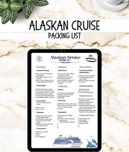 Alaskan Cruise Packing List Checklist (digital Download) - Etsy