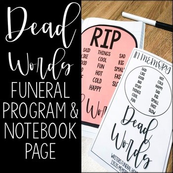 Dead Words Writing Activity | Halloween Writing | Descriptive Writing