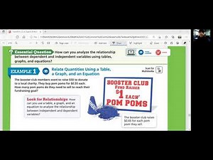 EnVision Math 6 Lesson 4-10: Relate Tables, Graphs, and Equations