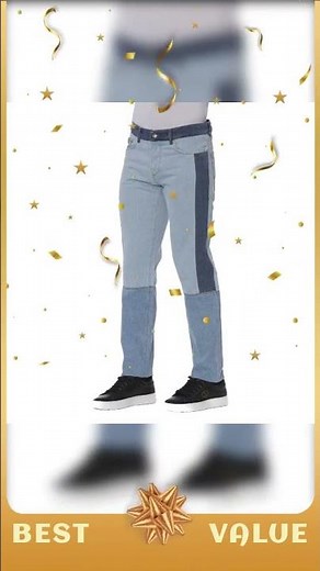 Casual Men Jeans – Mid-Rise Colorblock