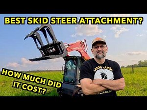 Farm Work: Using A Skid Steer Grapple & Cutting Trees.