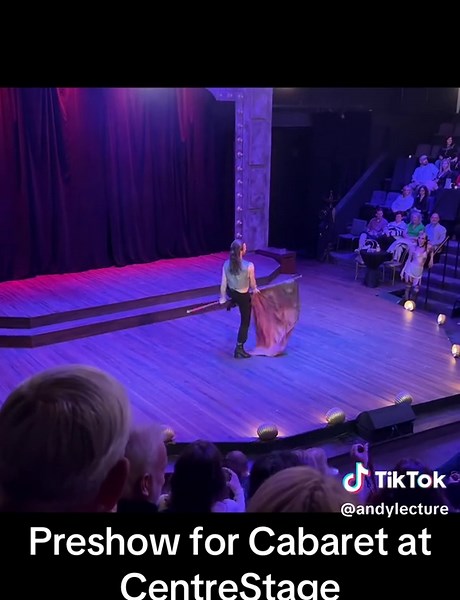 Flag Spinning for Cabaret Preshow Performance