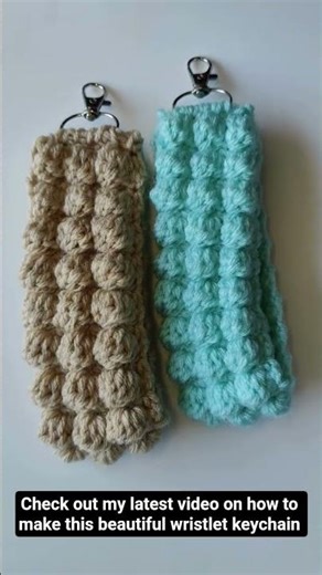 Crochet bobble stitch Wristlet keychain| crochet key fob| craft fair pro #craftersmarket