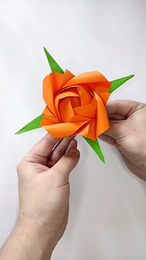 Origami library | Origami ROSE with CALYX 🌹 Watch tutorial on my YouTube channel "Origami library"🥀 . . . . . #origamirose #roseleaf #rosè #rosé #rose... | Instagram