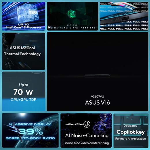 3.3K views · 41 reactions | Game On, Create Smart. ⚡ #ASUS V16 boasts a futuristic design with uber-cool details that make it stand out from the crowd. Which feature do you love the most?  See more  https://asus.click/v3607_fb | ASUS | Facebook