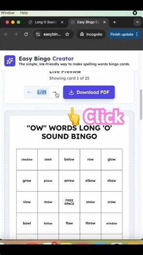👉 Teachers new secret weapon for Friday Fun - how to make word bingo cards (“ow” vowel team words)