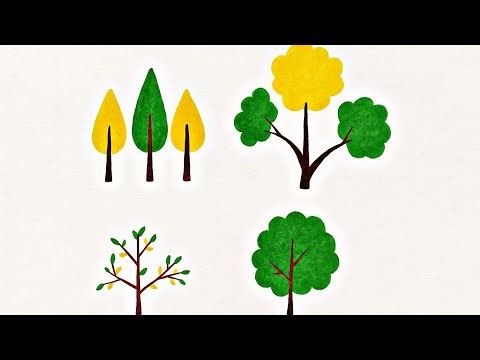 Different types of trees drawing ||Tree drawing easy step by step || Easiest way to draw a tree