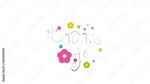 THANK YOU hand lettering in motion graphic design for your creative project . Available on black and white background