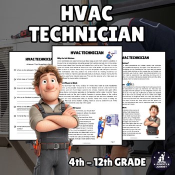 HVAC Technician Reading Comprehension | Career Exploration Worksheet
