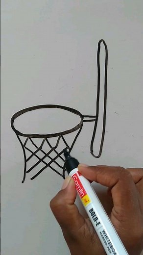 How to draw basketball drawing with net | #shorts #drawing #basketball #net