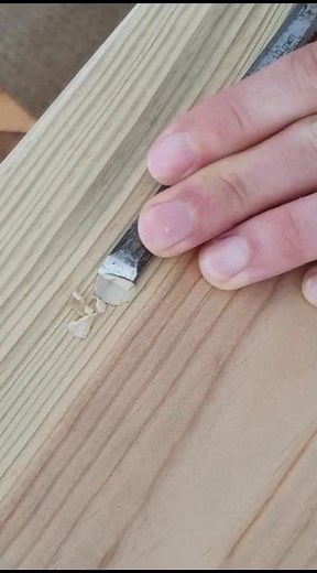 Paring Down Wooden Plug With Sharp Chisel