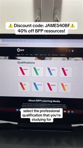 40% off BPP books for ACCA, ICAEW, AAT, CIMA & AIA! Black Friday discount code: JAMES40BF