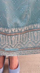 Blue Fully Flared Anarkali Kurta with Embroidery paired with Trouser and Dupatta. Book Now 9267951520 | Asin Boutique