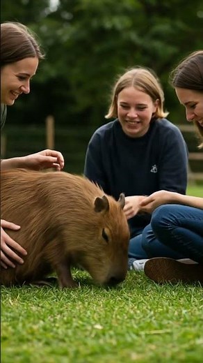 Adorable Capybara Enjoys Friendly Moments with Humans #capibara #shorts #fyp