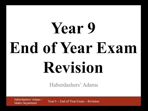 Year 9 End of Year Exam Revision (4/4)