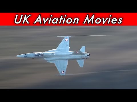 Swiss F-5 Tigers live gun fire during Axalp
