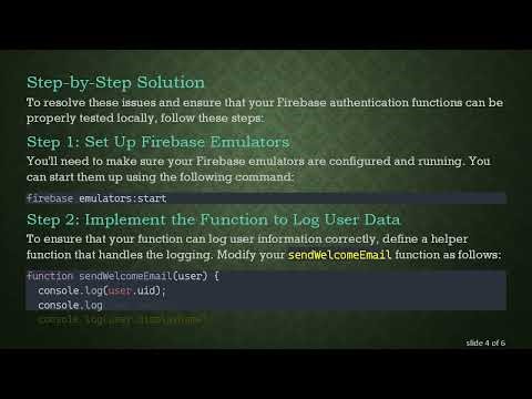 How to Test Authentication Functions Locally in Firebase