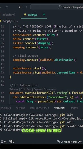 Coding a Guitar Toy using Javascript (Karplus-Strong Algorithm) #audioengineering