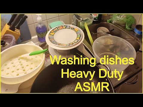 1-hour washing dishes ASMR - no talking - heavy duty
