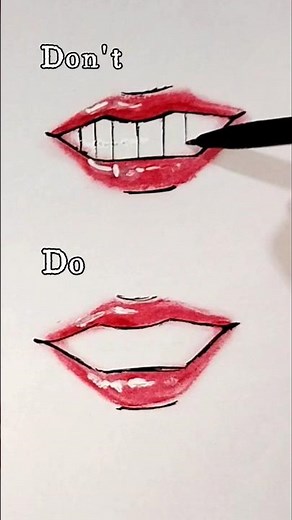 Easy way to draw teeth ✏️✨ #howtodraw #art #lips