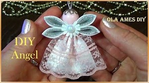 Ангел из лент/Christmas Kanzashi Angel Tutorial/DIY Satin Ribbon Angel/Anjo da fita/Ola ameS DIY