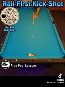 Pocketing a 90° frozen rail cut-shot (Free Pool Lessons)