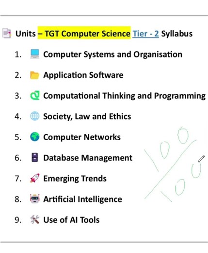 emrs tgt computer science tier 2 syllabus #emrs #emrstgtsyllabus #emrs2025 #emrstier2