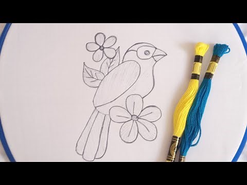 Hand embroidery design of a bird using very simple stitches l Beautiful parrot 🦜embroidery
