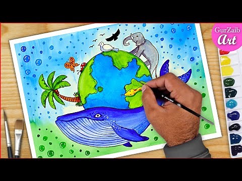 Biological diversity poster drawing || chart project making on biodiversity day