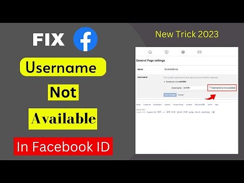 Fix Facebook Username Not Available 2023 | How to Fix username not available in Facebook Account