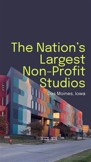 Arts Midwest on Instagram: "Des Moines, Iowa, is home to something every creative city dreams about: Mainframe Studios, the largest nonprofit arts workspace in America. Inside @mainframearts’ 180 studios, more than 220 artists work across 30+ disciplines—supported by a financial model that keeps space permanently affordable. It’s a full creative ecosystem under one roof! Think ceramics next to couture next to game design next to photography. Interested in checking it out? On the first Friday of 