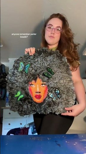 GIANT perler bead portrait of BLESS ✨ #crafting