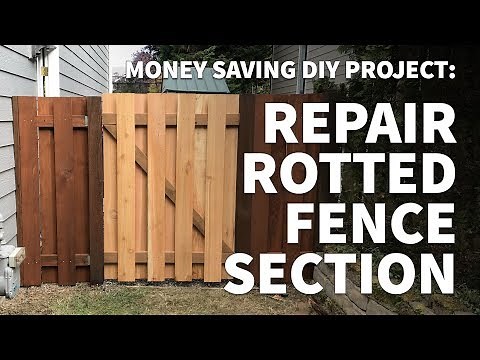 How to Repair and Replace Wooden Fence Section Panel Only – Fix Rotted Leaning Alternating Slats