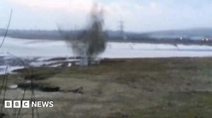 Artillery shell blown up at Beachley Point near Chepstow