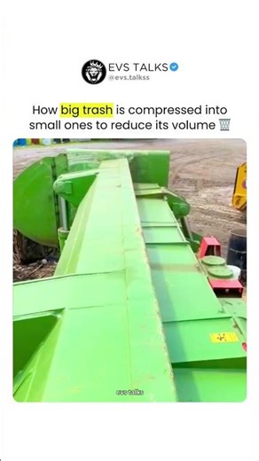 This is how big trash compressed into small box shaped to reduce volume