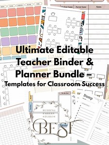 Ultimate Editable Teacher Binder & Planner Bundle - Etsy