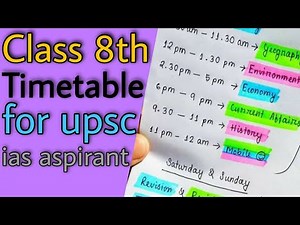 Timetable for ias aspirant class 8th | upsc timetable class 8th | hamari kaksha
