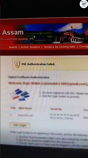 DSC Authentication Failed | DSC | Java| eTender Assam#shortvideo#rells