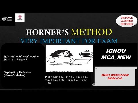 Horner's Method Explained in 5 Minutes! (Super-Fast Polynomial Trick)#ignou ||#coding ||#mca_new
