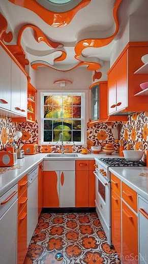 Step Inside The Most Beautiful Retro Orange Kitchen