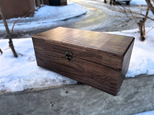 Wooden Keepsake Chest – Handmade Oak Memory Box With Hinged Lid - Etsy Canada