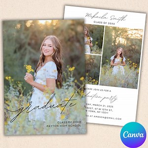 Modern Graduation Announcement Card Template: Multiple Photo Design (digital Download) - Etsy