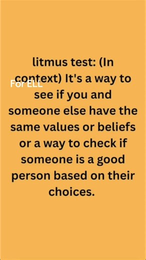 What is a Litmus test? #conversationalenglish #speakenglish