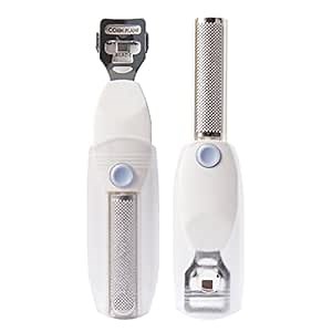 TRIM Foot Callus Shaver & Rasp with Sliding Cover – 2-in-1 Foot Care Tool – Features Slide & Lock Mechanism – Safely Conceals and Protects the End Not in Use – Keeps Your Feet Beautiful and Smooth