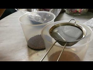 Crushing fish pellets