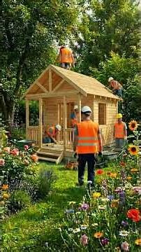 Bee-Themed Wooden House Construction Simulation | Cozy Garden Build in 3D