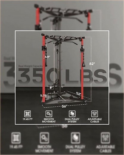 Cable Crossover Machine Functional Trainer with Adjustable Pulley System for LAT Pulldowns and Ca...